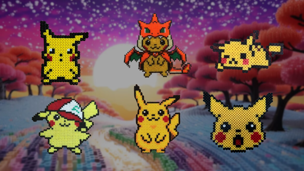 Pikachu-perleplate: : Beste design for små og store modeller og mønstre - Perler